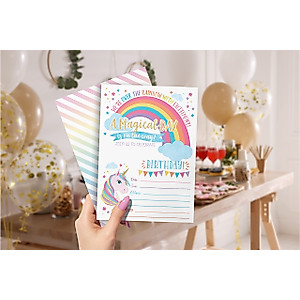 Your Main Event Prints Unicorn Birthday Invitation - Unicorn Party Invite - 20 Fill-In Style - Envelopes Not Included