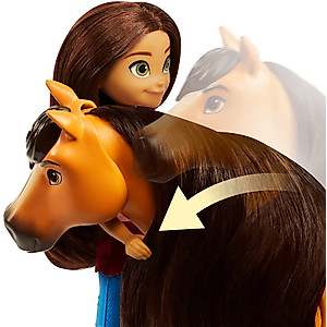 Mattel Spirit Untamed Nuzzle & Play Lucky Doll (7-in) & Spirit Horse (8-in), Movable Joints for Hugging Moment, Doll Clips on Horse, Great Gift for Ages 3 Years Old & Up
