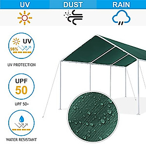 ABCCANOPY 10x20 FT Carport Garage Car Boat Shelter Party Tent,Forest Green