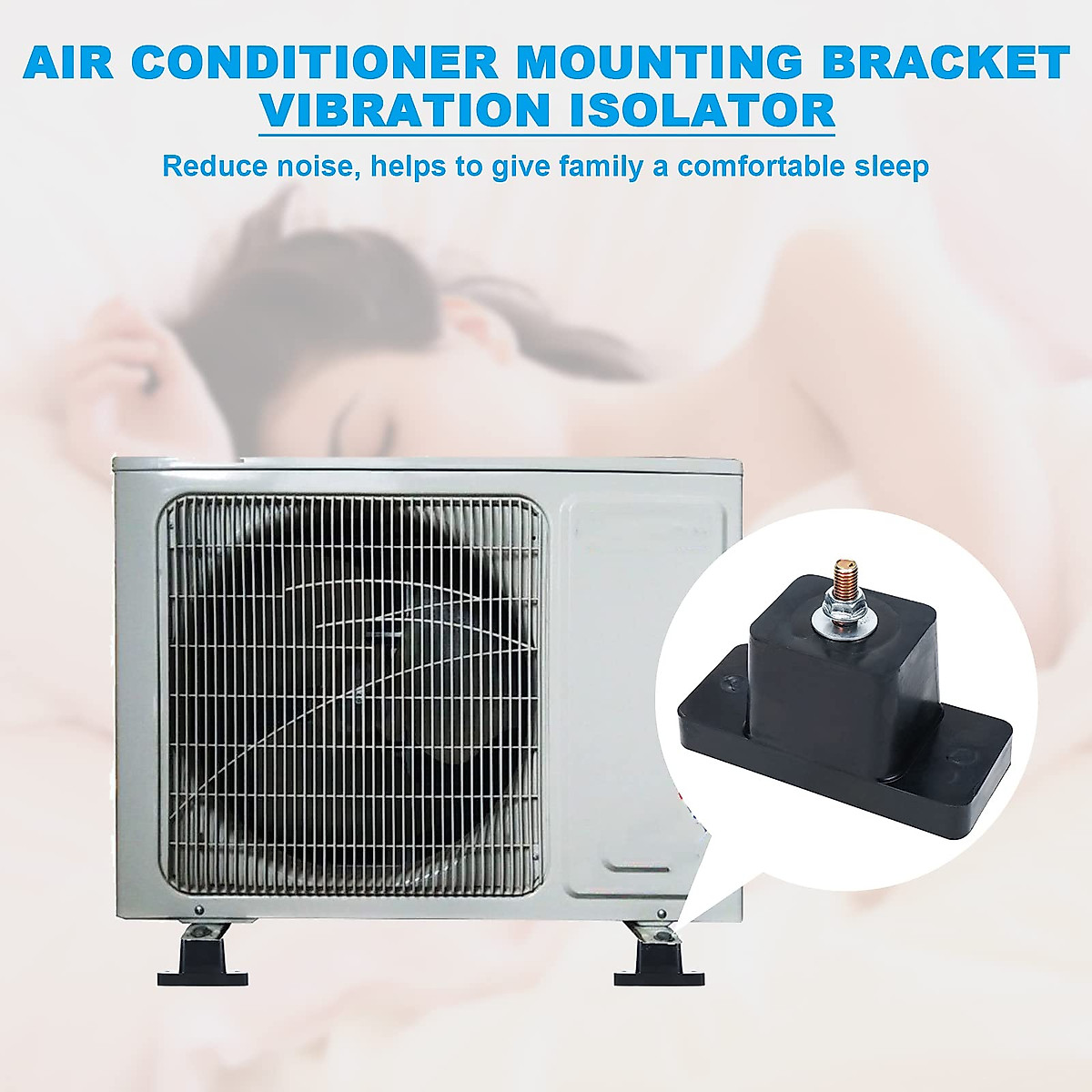 Patioer Air Conditioner Shock Pad 8 Pack, Rubber Vibration Isolator Anti-Vibration Air Conditioner Mounting Bracket Shock-Proof Pads