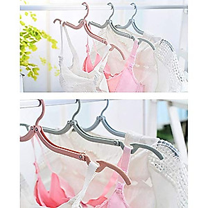NHW 10PCS Portable Folding Clothes Hangers Retractable Plastic Non Slip Clothing Hangers for Kids and Adults