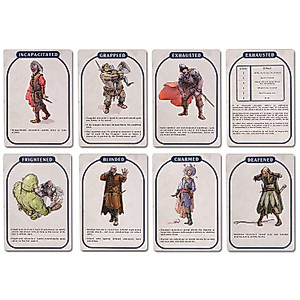 Condition Cards for Fifth Edition | Compatible with Dungeons and Dragons (D&D) | for use by Dungeon Master Accessories | DND Gifts | 5e Gifts | Condition Rings Markers TTRPG
