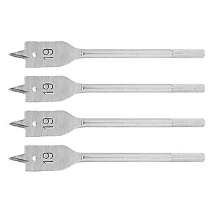 Spade Drill Bit Set Paddle Flat Bits 4 Pcs Openin 19mm / 0.7in Flat Wood Drill Bits for Woodworking Keyholes and Other Fine Drilling DIY Flat Drill
