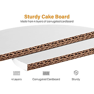 Kootek 10 Inch Cake Boards and 15pcs 10x10x8 Inches Tall Cake Box