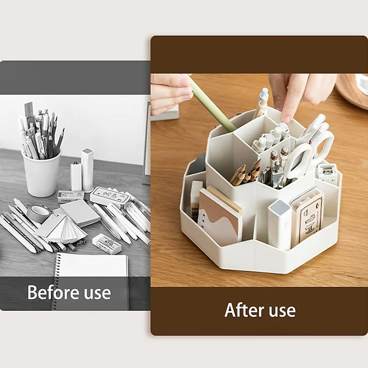 YipuVR 360 Degree Rotating Pen Holder,9 Slots Pencil Pen Holder for Desk Cute,Desk Organizers And Accessories for Stationery Supplies,Pen Organizer for Office School Home