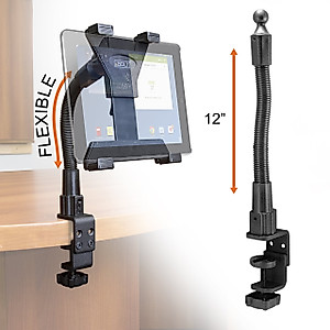 iBolt TabDock Flexpro Clamp- Heavy Duty C-Clamp Mount for All 7" - 10" Tablets (iPad, Nexus, Samsung Galaxy Tab) for Desks, Tables, Wheelchairs, Carts, etc : Great for Homes, Schools, and Offices