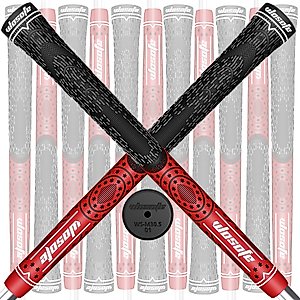 wosofe Golf Grips 13 Pack Cord Rubber Compound Material Hybrid Golf Club Grips Standard Midsize Options of 4 Colors All Weather Performance (red, midsize)