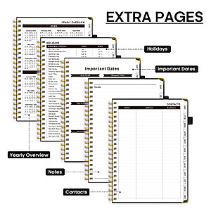 Monthly Planner 2024-2025, 2024 Calendar 21 Months Planner, APR 2024 - DEC 2025, 7.4" x 9.6", 2024 Planner Spiral Bound, Perfect for School & Office - BlackDark