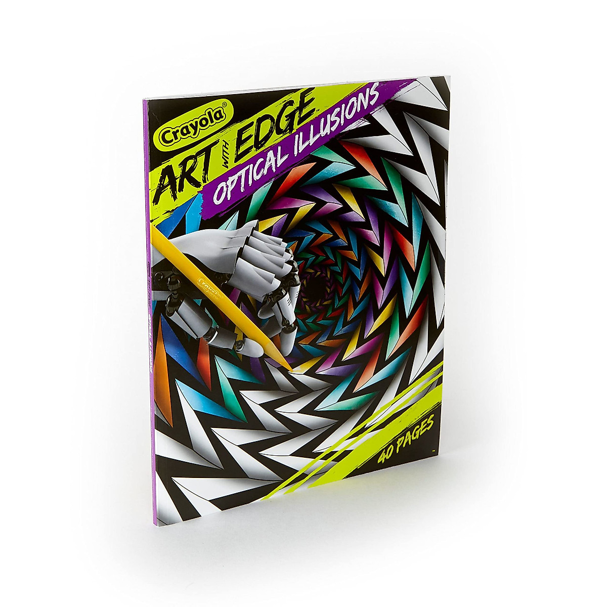Crayola Art With Edge Optical Illusions Coloring Pages (40pgs), Adult Coloring, 3D Art, Gift for Teens & Adults