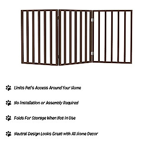 Pet Gate Collection – Dog Gate for Doorways, Stairs or House – Freestanding, Folding, Accordion Style, Wooden Indoor Dog Fence by Petmaker