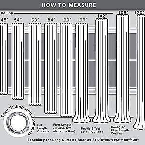 KOUFALL White Short Curtains for Small Bathroom Window Bedroom Room Darkening Half Blackout Grommet Kitchen Cafe Curtains 45 Inch Length