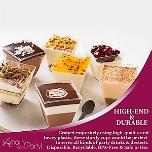 Smarty Had A Party 2 oz Cups – 240 Clear Mini Dessert Cups, Disposable Small Plastic Cups for Parfaits, Yogurt & Party Treats, Miniware Collection