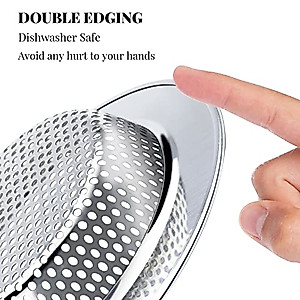 2 PCS Kitchen Sink Drain Strainer, Stainless Steel Mesh Sink Strainer, Upgrade Double-Layer Smooth Edges Sink Screen Strainer with Wide Rim 4.5" Diameter