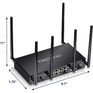TRENDnet AC3000 Tri-Band Wireless Gigabit Dual-WAN VPN SMB Router,TEW-829DRU,MU-MIMO, Wave 2,Internet Router,Whole Office/Home wifi,Pre-Encryped Wireless,QoS ( RENEWED)