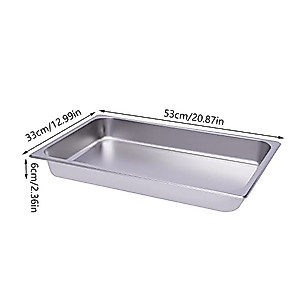 NG NOPTEG Full Size Steam Table Pans, 6-Pack 2.5 Inch Deep Restaurant Steam Table Pans 201 Gauge Stainless Steel Hotel Pan for Catering Supplies Restaurant Kitchen Pan Tray