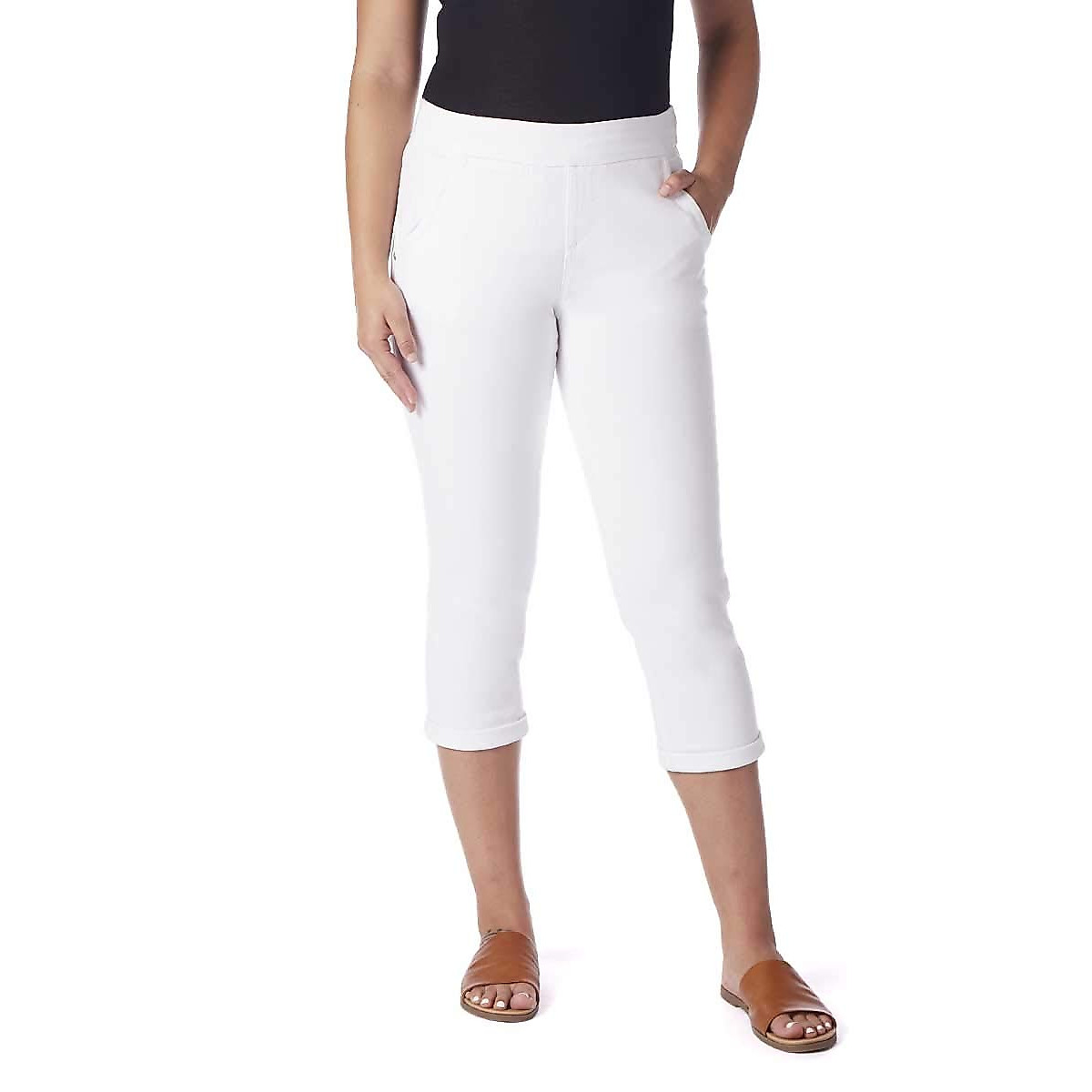 JAG Jeans Women's Serena Pull on Crop, White, 0
