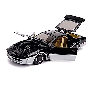 Jada Toys Hollywood Rides Knight Rider K.A.R.1982 Pontiac Firebird 1: 24 Diecast Vehicle with Light Up Feature, Glossy Black / Silver