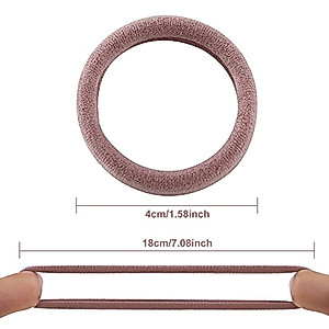 100 Pcs Thick Seamless Hair Ties, Ponytail Holders Hair Accessories No Damage for Thick Hair (Natural Colors)