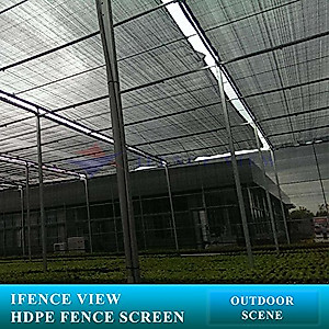 Ifenceview 6'x3' to 6'x50' Black Shade Cloth Fence Privacy Screen Fence Cover Mesh Net for Construction Site Yard Driveway Garden Pergolas Gazebos Canopy Awning 180 GSM UV Protection (6' x 8')