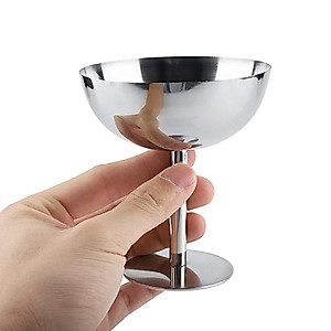 Ice Cream Cups Dessert Dish Stainless Steel Sundae Bowls for Salad Fruit Pudding(Tall)