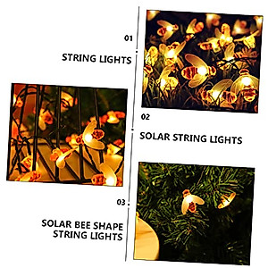 WOONEKY 1 Set Little Bee LED Light Decoración De para Exteriores Fence Decor Garden Lights Decorative Fence Lights String Bumble Bees Fairy Light Outdoor Tree String Lamp The Fence