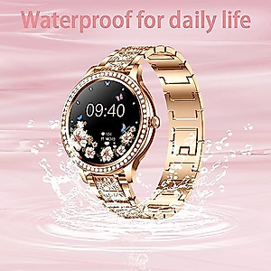 FILIEKEU Smart Watches Women Bluetooth Calls 1.32"Full Touch Screen Lady Watches IP68 Waterproof Fitness Activity Heart Rate Sleep Monitor Calories Stainless steel Women Smart Watches For Android IOS