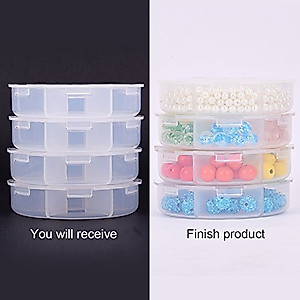 Pandahall 20Pcs 3.07 Inch Diameter Plastic Bead Storage Containers 6 Grids Transparent Clear Round Jewelry Boxes Organizers