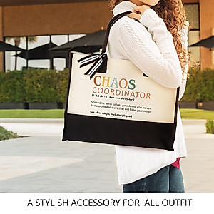 Thank You Gifts for Women, Teacher, Coworker, Boss - Boss Lady Gifts for Women, Coworker Gifts - Administrative Professional Day Gifts - Employee Appreciation Gifts, Chaos Coordinator Gifts - Tote Bag