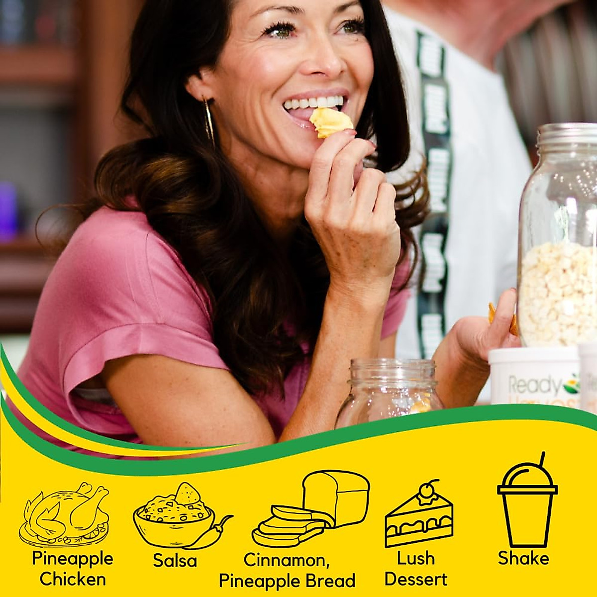 Ready Harvest Freeze Dried Pineapples Whole Foods for Emergency Food Storage, Camping Supplies, and Survival Kits | Sealed Fresh in #10 Can | 30 Year Shelf Life | 1 Can