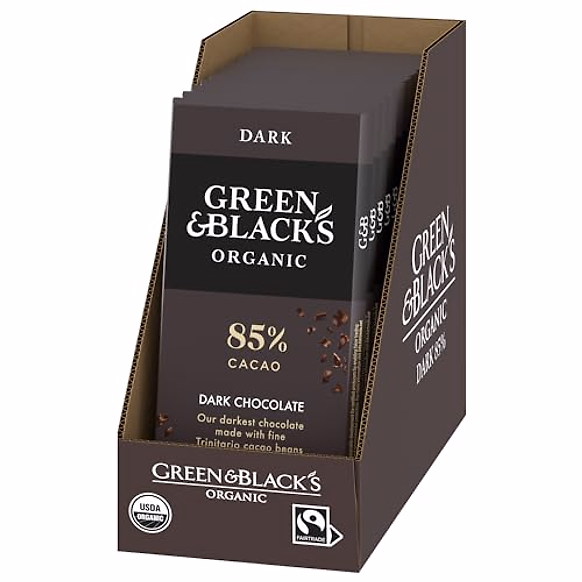 Green & Black's Organic Dark Chocolate Bar, 85% Cacao, 10 - 3.17 oz Bars