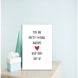 Funny Thank You Card for Best Friend, Humorous Motivational Card for Him Her, Encourage Birthday Card GIft for Colleague,Boyfriend,Girlfriend, You Are Pretty Awesome Card