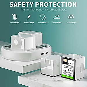 TAKEN Arlo Batteries, 4-Pack Arlo Pro Battery with Dual Arlo Battery Charger Station for Arlo Pro and Arlo Pro 2 Surveillance Camera 7.2V 2440mAh（NOT Compatible with Arlo Ultra 2, Arlo Pro 3）