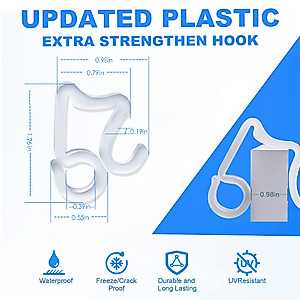 QuairBrez Holiday Light Clips Christmas Light Clips Light Hanger Hooks for Gutters, Strengthen Light Hooks for Holiday Party Light Strings Outdoor Hang Gutter Hooks for Halloween Xmas Decoration