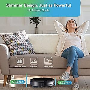 Robot Vacuum Mop Combo with WiFi/App/Alexa, Robot Vacuum Cleaner, Tangle-Free Suction, Robotic Vacuum Cleaner, Self-Charging, Slim, Quiet, Vacuum Robot Cleaner and Mop for Pet Hair/Carpet/Hard Floor