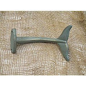 Midwest Craft House 12 CAST Iron Nautical Whale / Dolphin Tail Coat HAT Towel Hooks