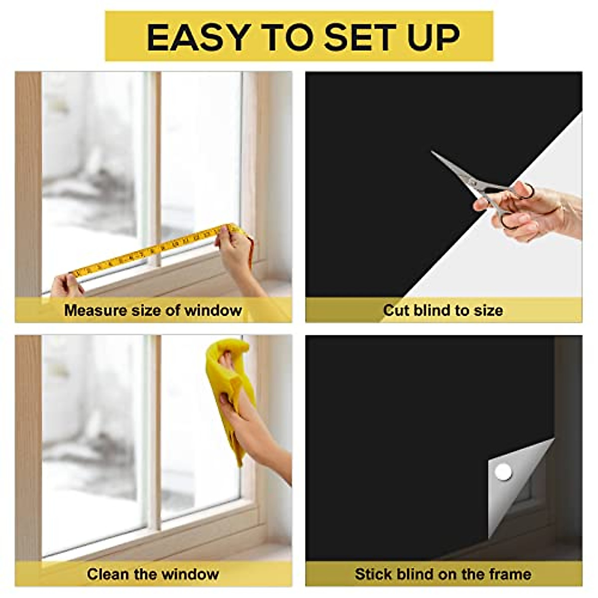 [2023 Upgraded] Portable Blackout Shades (118" x 57") Travel Window Blackout Curtains, 100% Blackout Material Temporary Blackout Blinds for Baby Nursery, Bedroom, Dorm Room, or Travel Use…