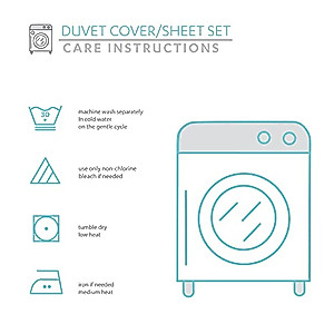 Lush Decor Reyna 3-Piece Ruffled Cotton Duvet Cover Bedding Set, Full/Queen, Light Gray