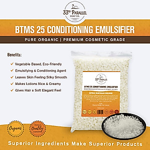 33RD PARALLEL | BTMS 25 (4 oz) Conditioning Emulsifier | Behentrimonium Methosulfate Cetearyl Alcohol Emulsifying Conditioner | (4 Ounces)