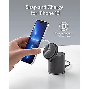 Anker Magnetic Wireless Charger, 623 MagGo 2-in-1 Charging Station with 20W USB-C Charger, for iPhone 14/14 Pro/14 Pro Max/13/13 Pro Max, AirPods Pro (Interstellar Gray)