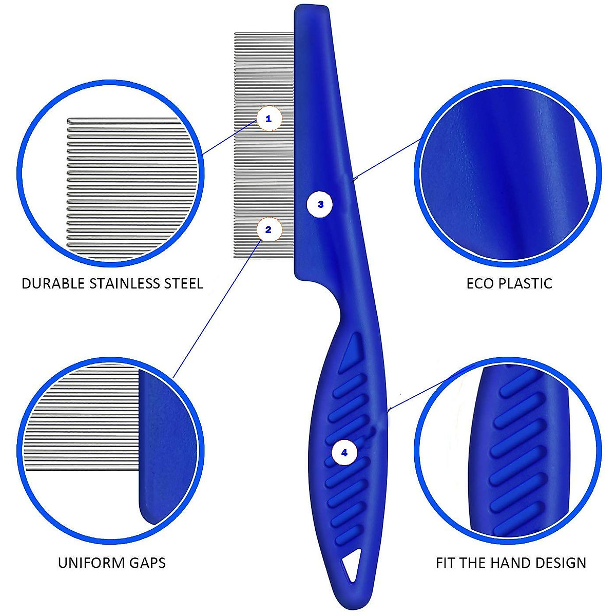 weback Best Flea Comb for Cats and Dogs Set