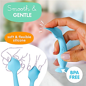 Bumco Baby Bum Brush + Mini Diaper Cream Spatula with Case - BPA-Free Butt Spatula Baby, Soft Diaper Spatula, Baby Diaper Cream Applicator, Mom-Invented Diaper Bag Essentials, Butt Spatula