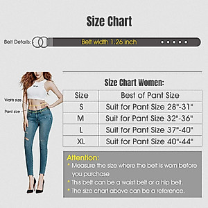 JASGOOD Women Leather Belt, Reversible Belt, Leather Waist Belt for Jeans Dress with Gold Double O Ring Rotate Buckle, A-Black/Brown, Fit Size 31"-35"