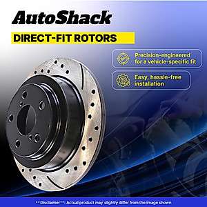 AutoShack Black Hat Drilled and Slotted Brake Rotors Rear Brake Rotor Replacement Kit for 2004 Nissan Pathfinder Armada 2004-2015 TITAN 2005-2015 2017-2019 Armada 2004-2010 INFINITI QX56 V8 PR41331LR