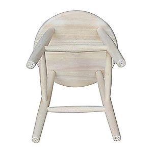 International Concepts 1S-818 18-Inch Scooped Seat Stool, Unfinished