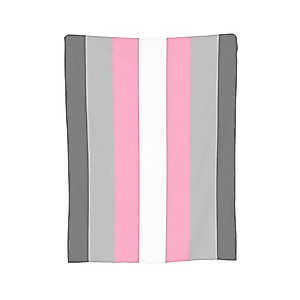 Demigirl Pride Flag Throw Blanket,Pride Blanket for Bed Sofa Couch Soft Flannel Fleece Lightweight Throw Blanket for Adult Boys Girls 60"X50"