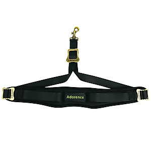 adorence Saxophone Neck Strap with Cushioned Padding & Swivel Metal Hook - Comfortable Sax Strap for Tenor, Alto- Black, Metal Adjuster
