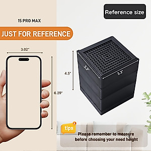 JONHWI Bed Risers, Furniture Raise Blocks, 2,3 or 4 inch Stilts Heavy Duty for Bed Couch Desk Sofa Table Lifts, Furniture Legs Lifters Support up to 1300 Lbs (Black, 4 Pack Set)