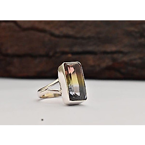 Watermelon Tourmaline Ring, 925 Solid Sterling Silver Ring, Tourmaline Quartz Ring, Women Ring, Statement Ring, Handmade Ring, Gift Ring (Size-9)