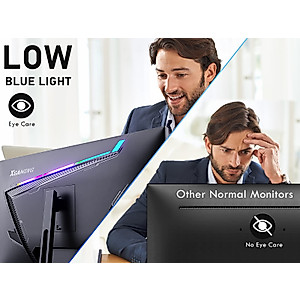 memzuoix 27-Inch QHD Gaming Monitor 165Hz, IPS PC Monitor with Rainbow Lights, 1ms, 99% sRGB, FreeSync G-Sync Compatible, Eye Care, VESA Mountable, HDMI, DisplayPort and Speakers, Black