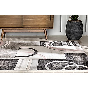 Well Woven Good Vibes Belle Blush Pink Modern Abstract Geometric 3D Textured 7'10" X 9'10" Area Rug